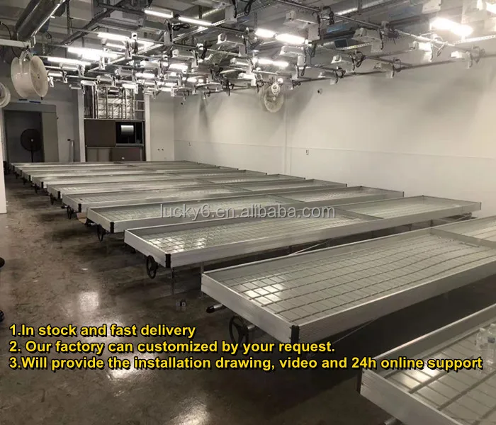 Indoor Vertical Growing Plants Table Grow Flood Drain Tray Hydroponic ...