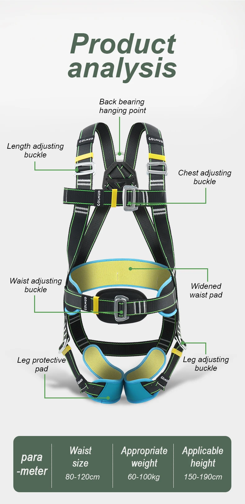 New Product Fall Protection Equipment Full Body Hanging Safety Harness ...