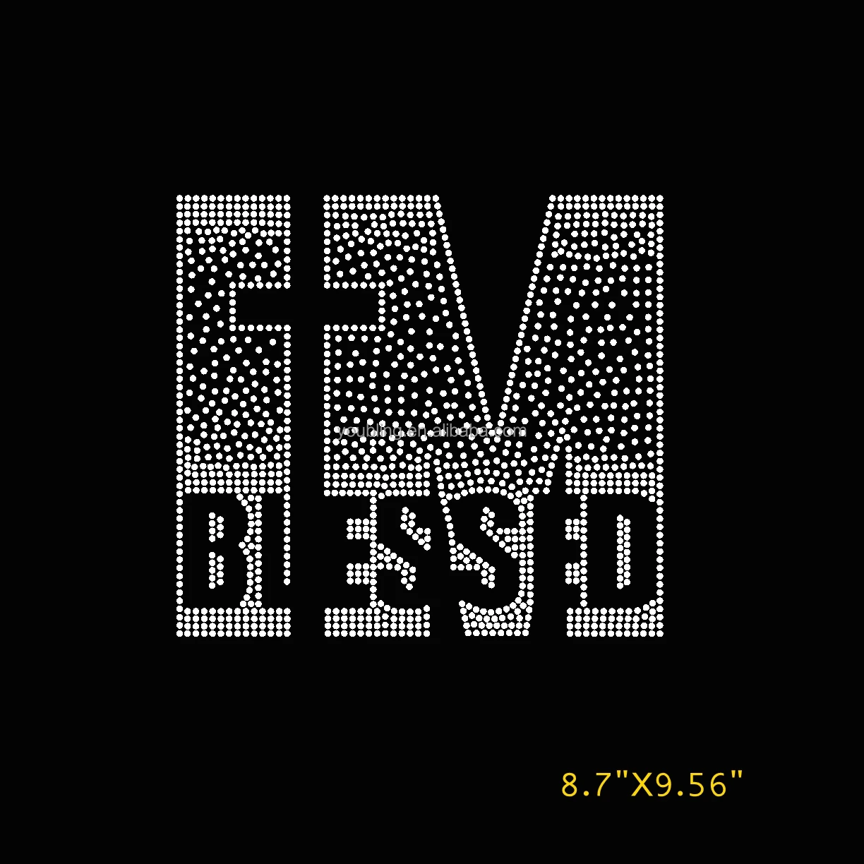 Custom Iron on Rhinestone Transfer - Faith & Bling Motif