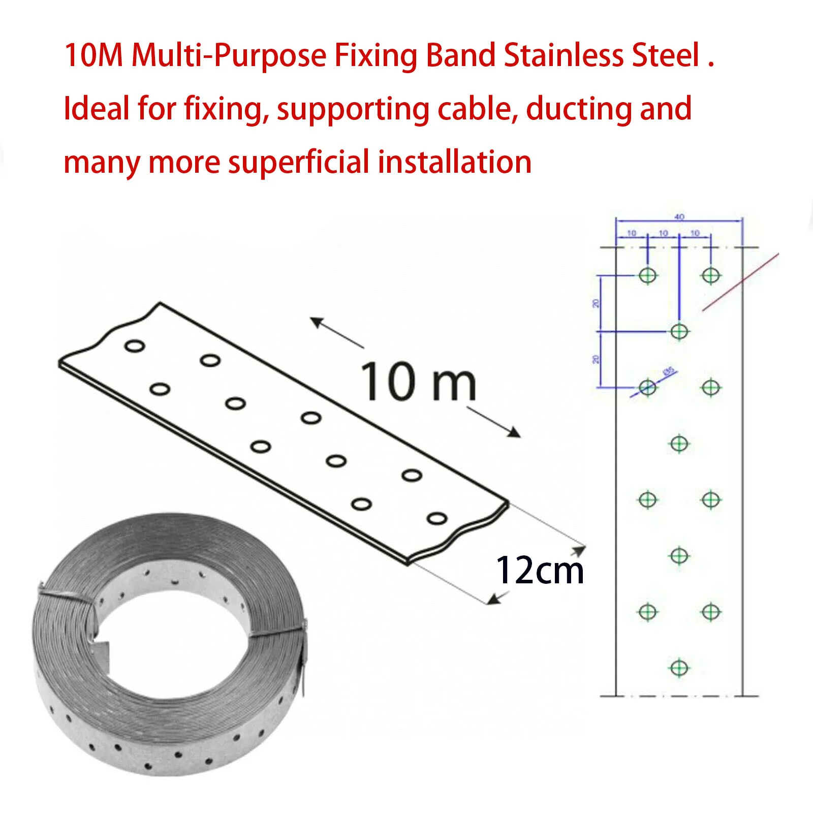 Galvanized Straight Single Hole Steel Banding - Durable & Versatile