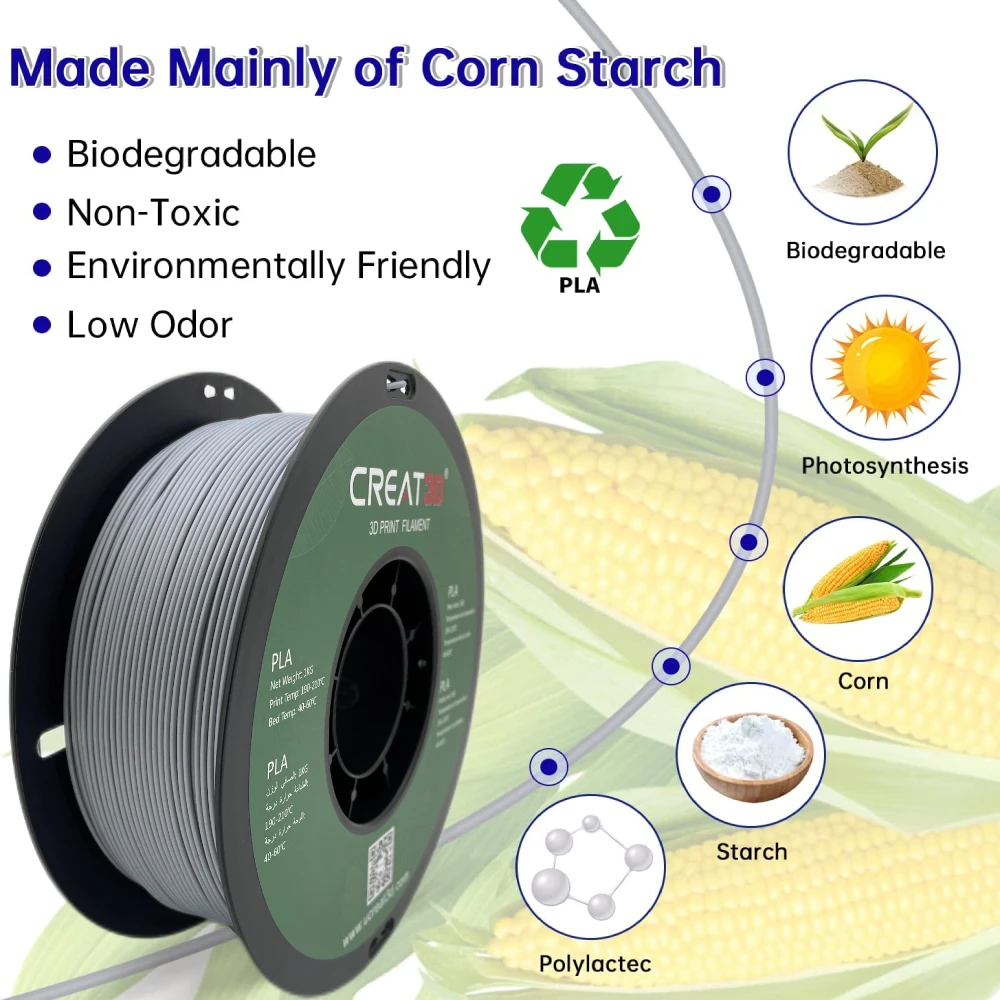 Creat3D PLA 3D 필라멘트 1.75mm 친환경 PLA/ABS/PETG/ASA/TPU 1KG/롤 플라스틱 로드 플라 3D ...