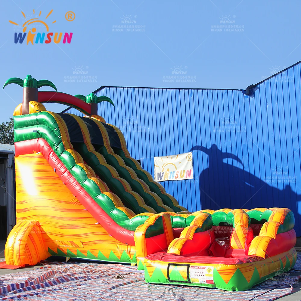 20' Giant Inflatable Slide Inflatable Curve Water Slide With Pool ...