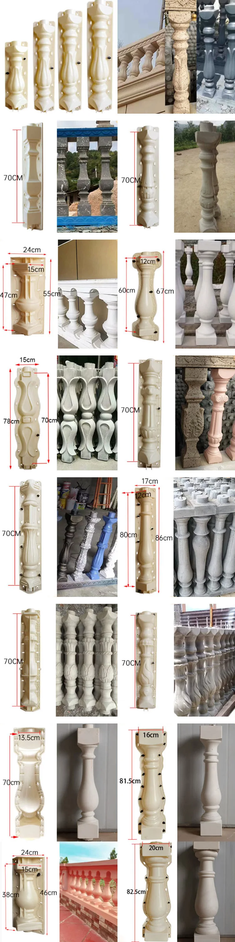 Classic Roman Baluster Mould Handrail Precast Concrete Steel Mold for ...