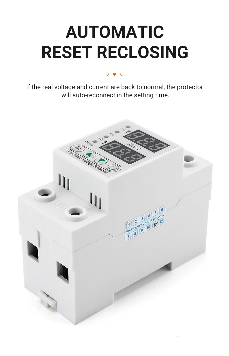 Din Rail Automatic Digital Adjustable Over Voltage Current Protector ...
