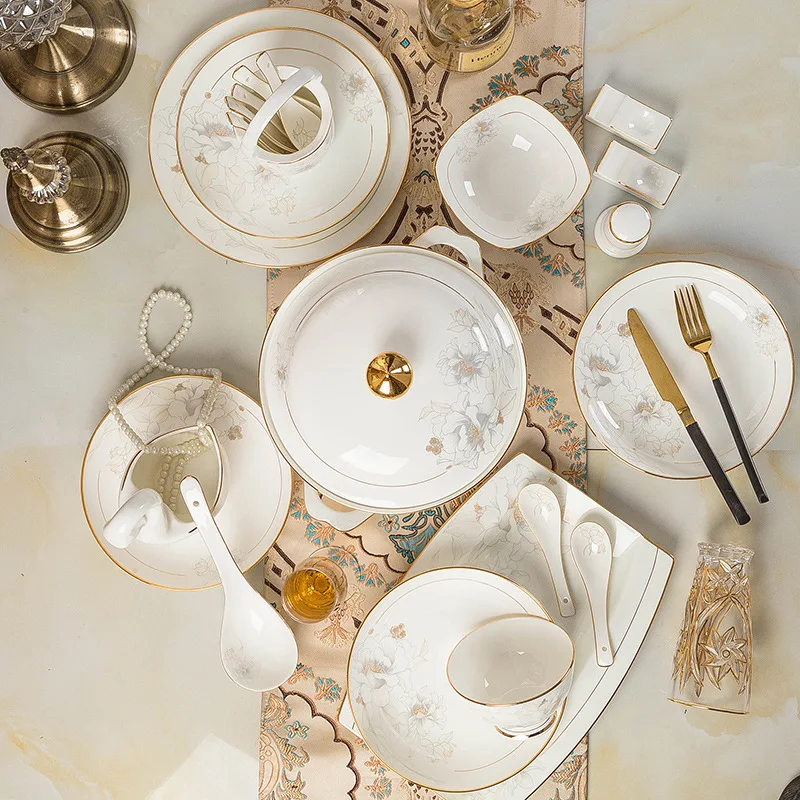 Quality Luxury China Colorful Dinnerware Sets Ceramic Tableware White ...