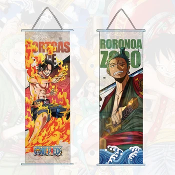 70*25cm Canvas Manga Wall Art Anime Banner One Piece Luffy Hanging ...