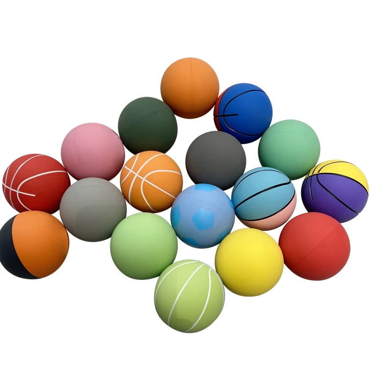 Custom Colorful 6cm High Bounce Rubber Hollow Bouncing Ball Stress ...