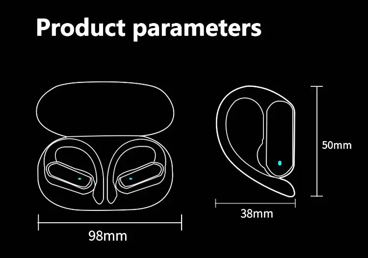 A520 TWS Bluetooth 5.3 Earhook Earbuds - Waterproof Sports Wireless ...