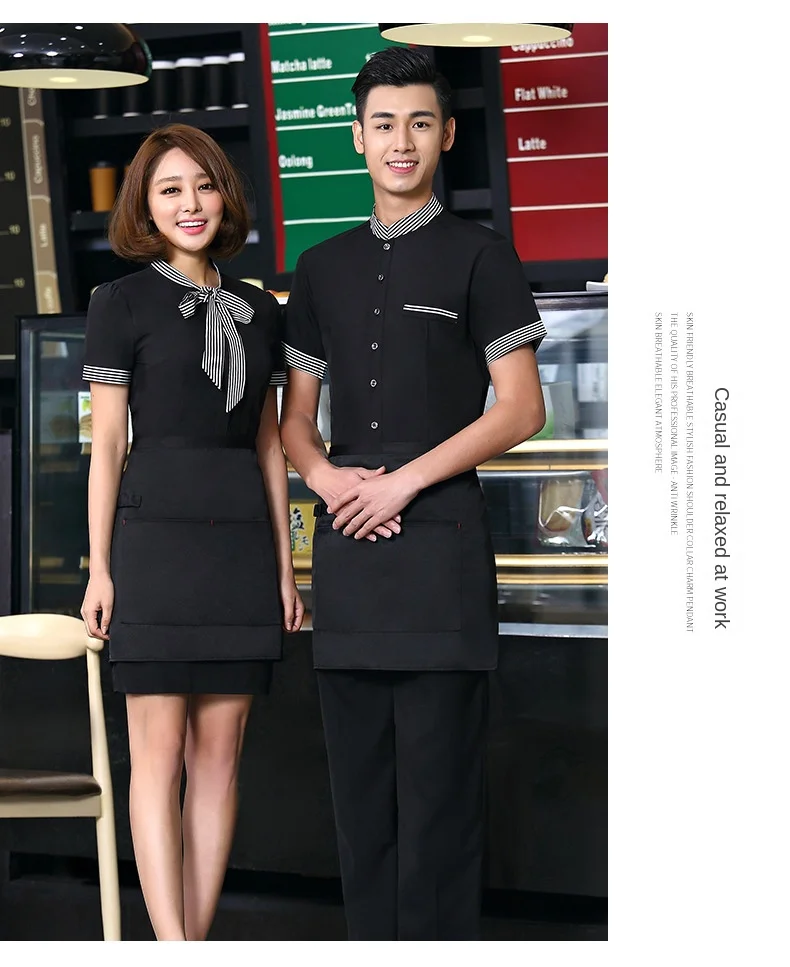 Coffee Shop Formal Uniforms Black T Shirt Waitress Design Restaurant ...