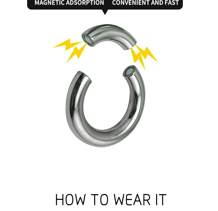 Stainless Steel Male Scrotal Shackle Magnet Penis Pendant Penis Ring ...