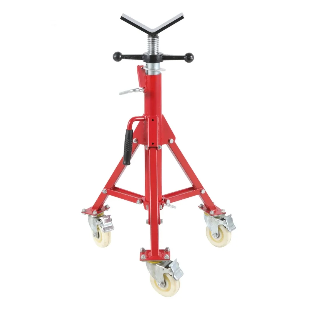 1107D Steel Wheeled Pipe Jack Stand V-Head Industrial Professional ...