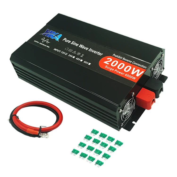 YIKA 2000W 2000 Watt Off Grid Inverter 24V 110V 2000 W 2KW 2KVA Pure ...
