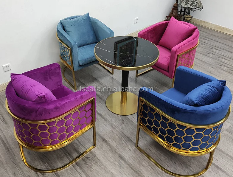 Modern Velvet Upholster Accent Chair with V Shaped Frame