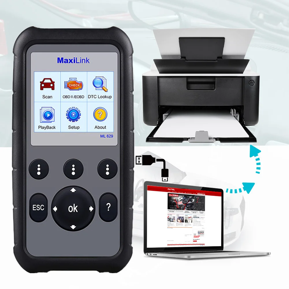 Autel Maxilink Maxilink Ml329 Abs Airbag At Engine Code Reader Scanner ...