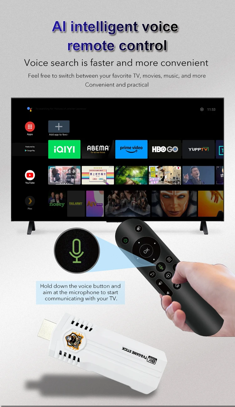 2023 M8 K8 Pro Game Console - 4K Android TV Stick with 40000 Games