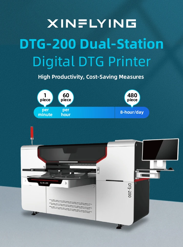 2025 DTG Printer Machine Double Station High Productivity 1 piece/per ...