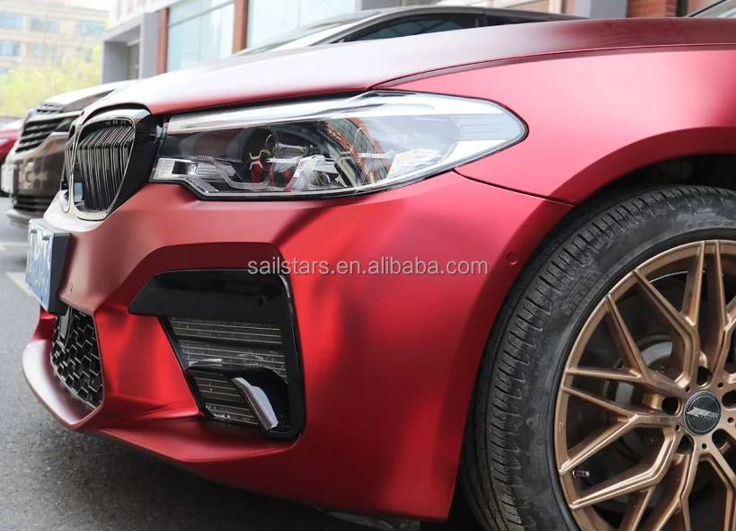 Romanee Red Matte Car Vinyl Wrap Film - Low Tack Stickers, OEM