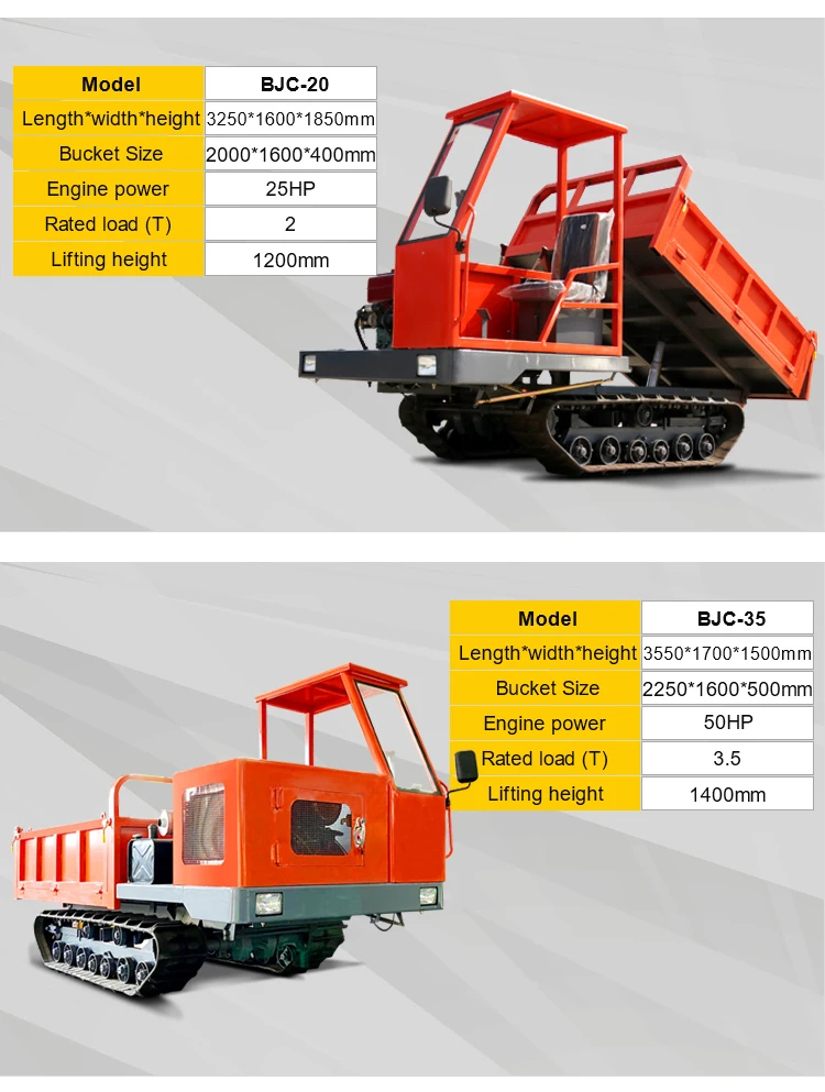 Track Dumper Truck Rubber Track Transporter Dumper For Agricultural ...