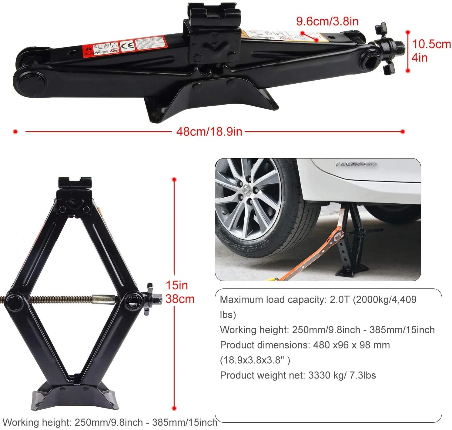 On-board Manual Shear Jack for Household Automobile Labor Saving Jack ...