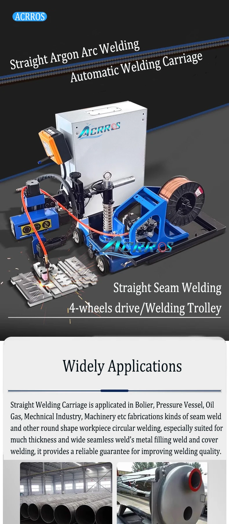 Argon TIG Welding Trolley - Efficient Straight Seam Welding