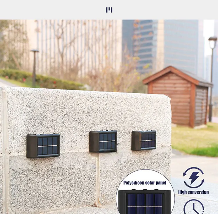 2 Packs Wall Mounted Pathway Lights Outdoor Led Solar Garden Light ...