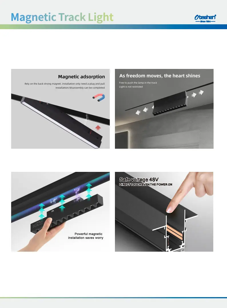 New Trend 48v Linear Spotlight Magnetic Track Light Surface Recessed ...