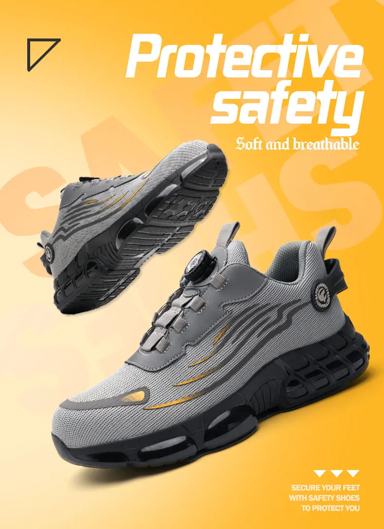 ZG 918-5 OEM Factory Grey Women's Men Work Safety Shoes Light Weight ...