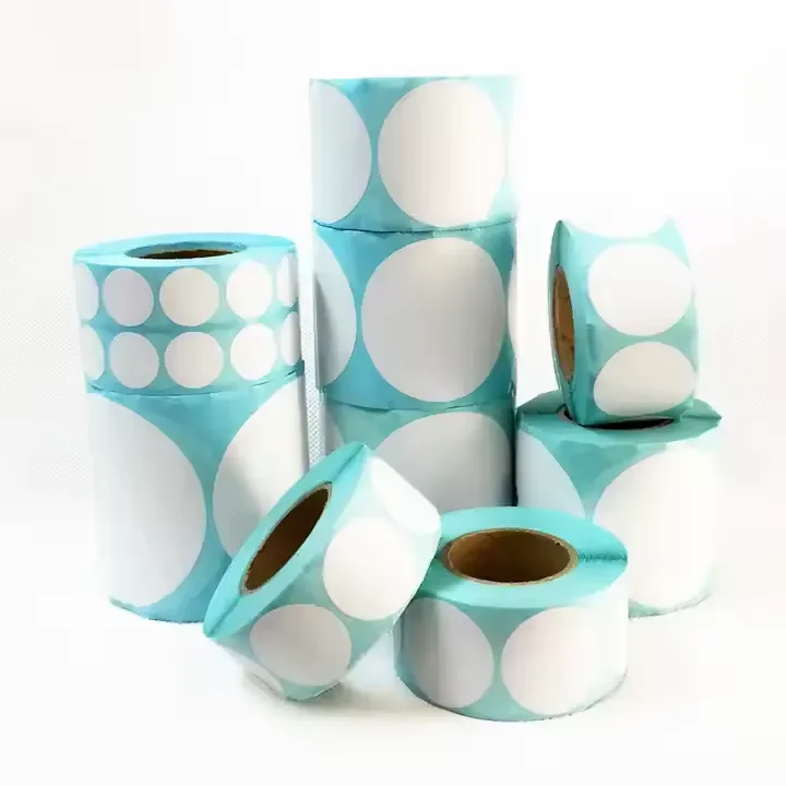 Multi size Colorful Direct Thermal Dot Sticker White Green Yellow Pink ...