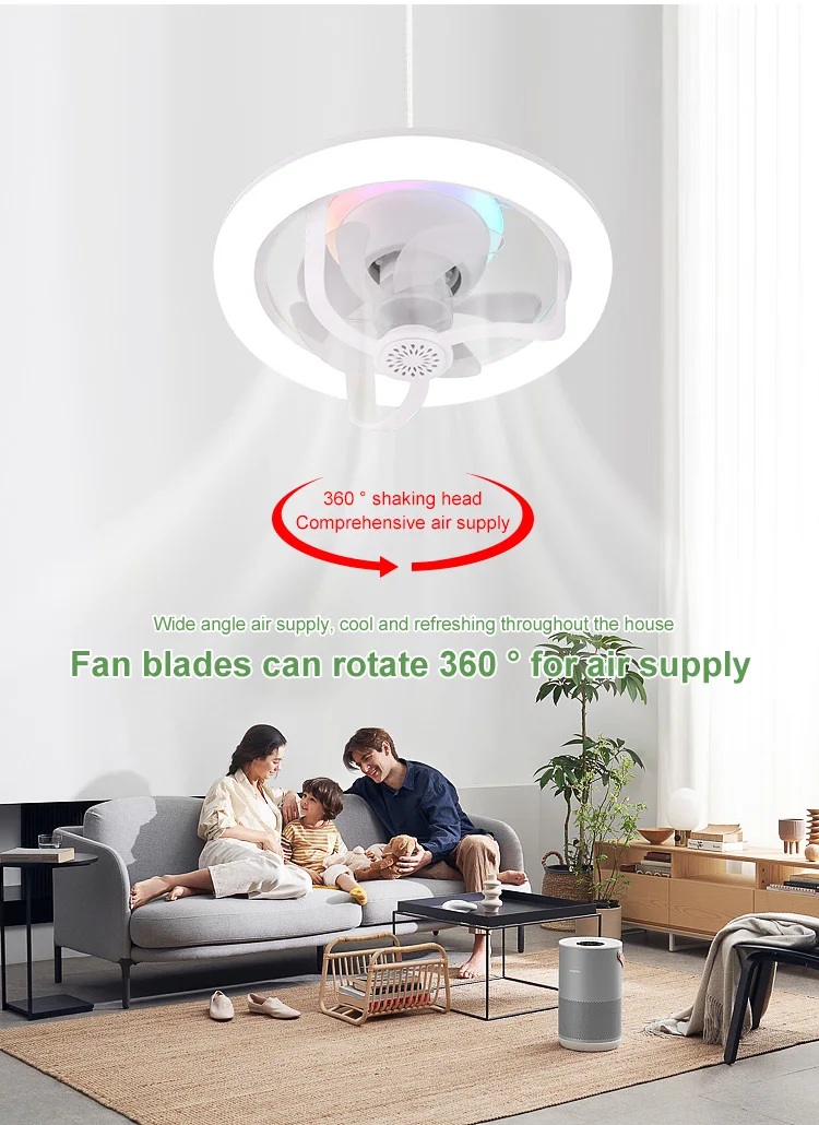 Modern Ac85-265v Led Ceiling Fans With Remote Control And Rgb Light ...