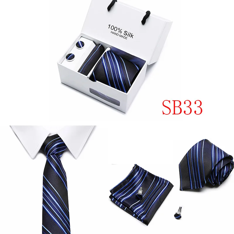 Elegant Silk Tie Handkerchief Set for Men's Business Wear