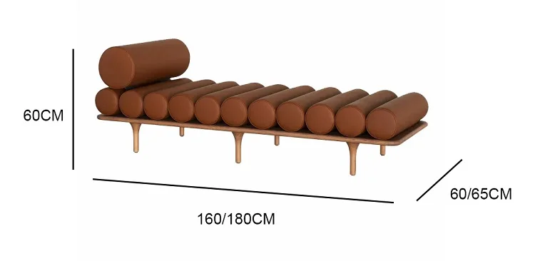 Modern Brown Leather Daybed Sofa Bench for Hotels & Restaurants - Comfy ...