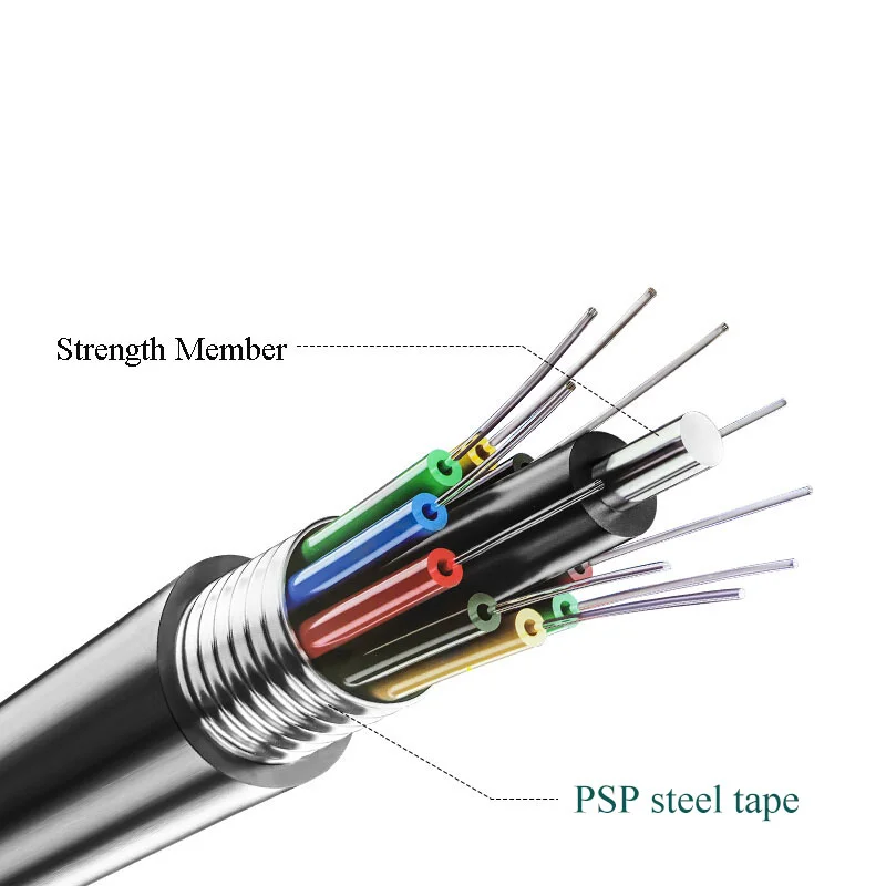 Outdoor Underground Overhead Single Jacket 12 24 Core Singlemode Fiber ...