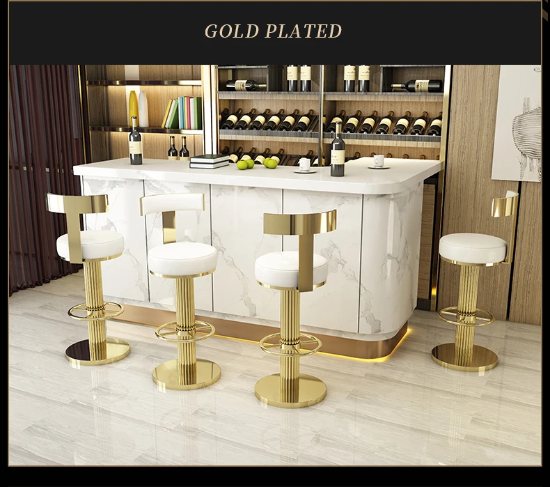 Luxury Bar Stools with Backrest - Perfect for Kitchen & Hotel