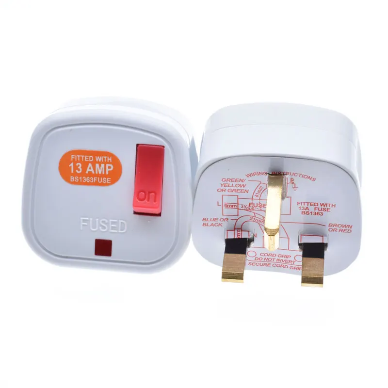 UK Adaptor - 13A Plug Top BS 3 PIN for England & More
