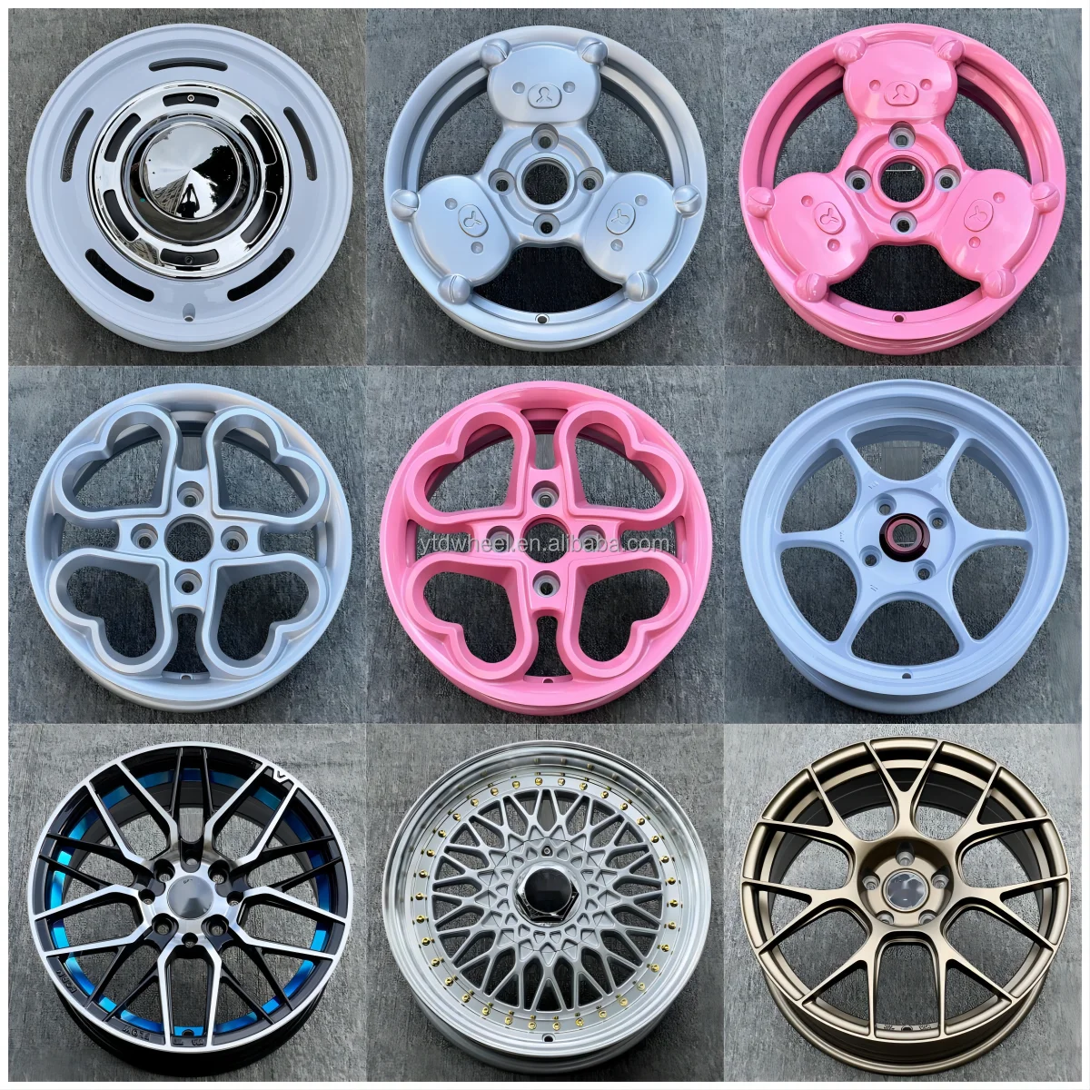 Ytd Ready To Ship Luxury Matt Black 15'' 4x100 4x114.3 Alloy Forged Rim ...