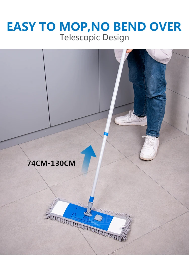 Durable Microfiber Flat Mop with Telescopic Handle for Effective ...