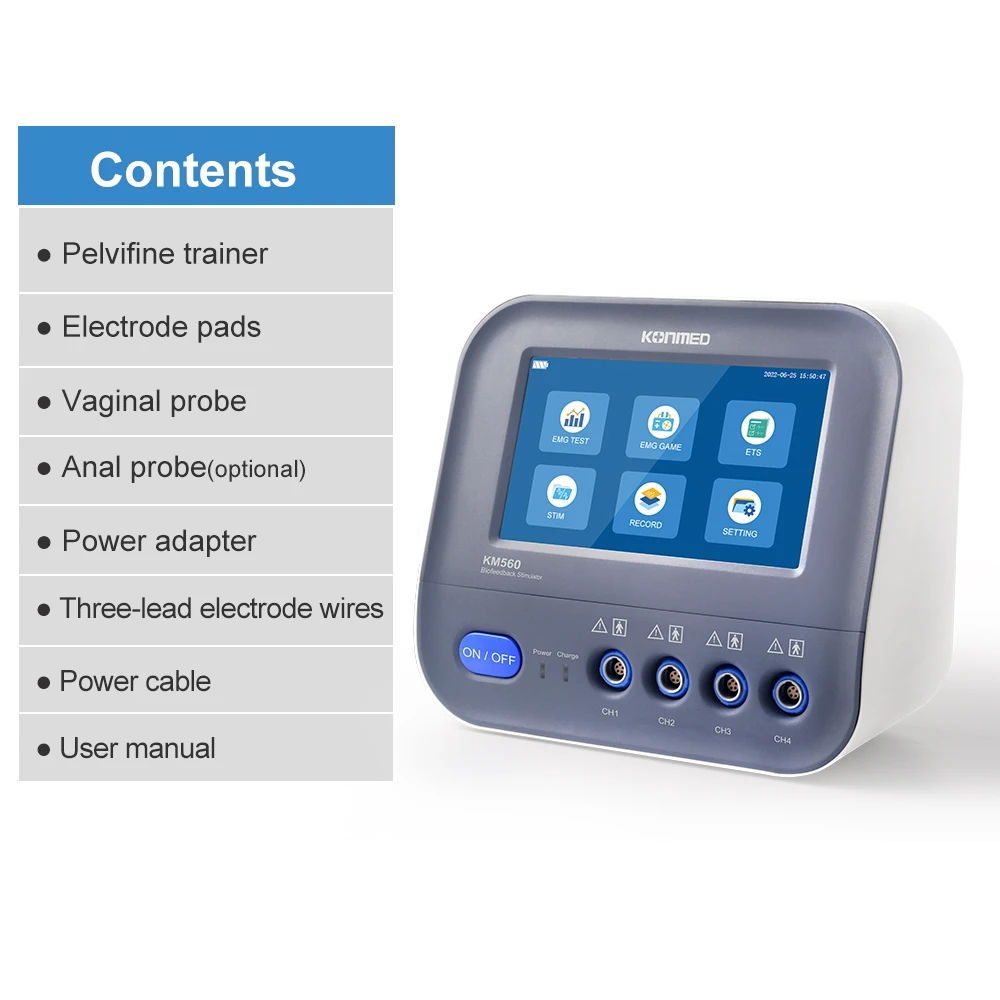 Biofeedback Pelvic Muscle Toner - 8 Setting Modes, 4-channels