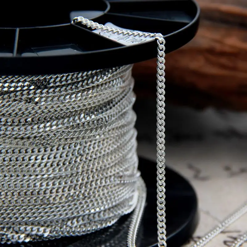 Sterling Silver Curb Chain Necklace Making Machine in Roll