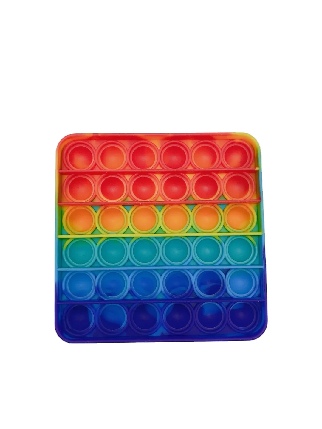 Small Square Silicone Stress Relief Fidget Popper Toy - Fun Bubble Pop ...