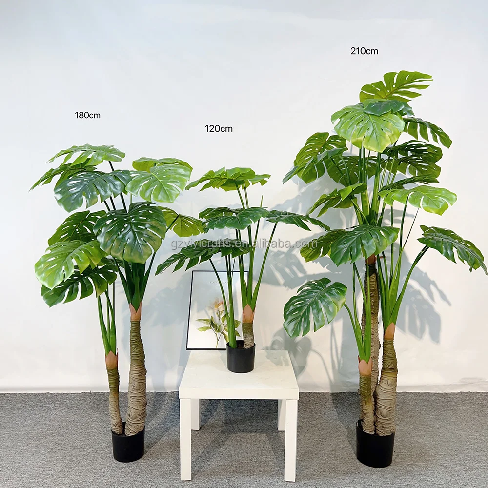 Decorative Monstera Leaf Plastic Plants Bonsai Artificial Monstera ...