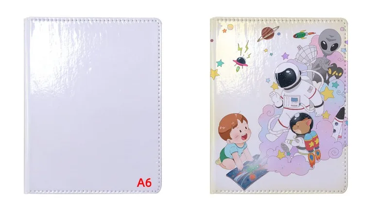 A5 Size Full Printable White Promotion Style Notebook Sublimation Pu ...