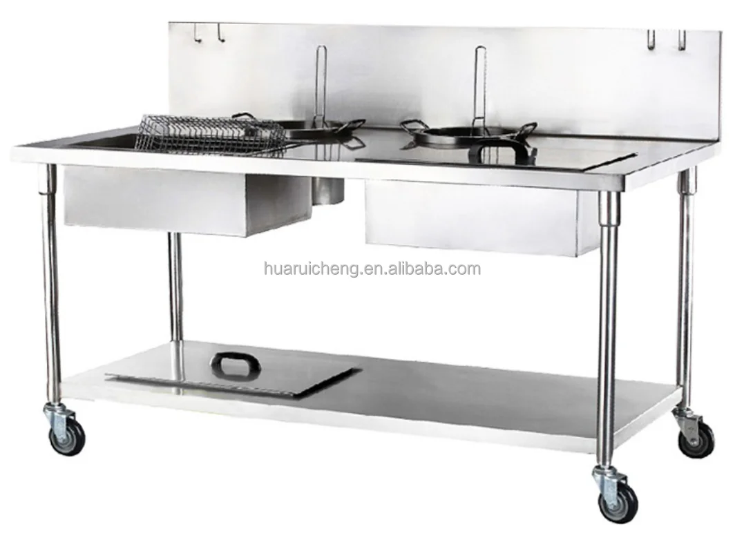 KFC Fast Food Restaurant Stainless Steel Chicken Breading Prep Table