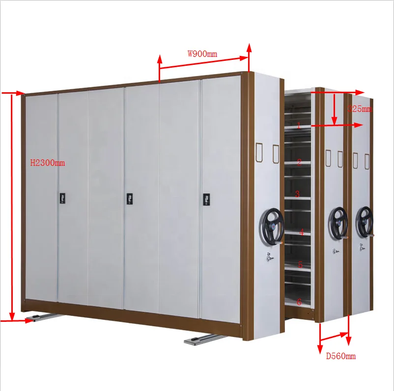 Office Mobile Compactor Storage System Steel Movable Shelving Racks ...