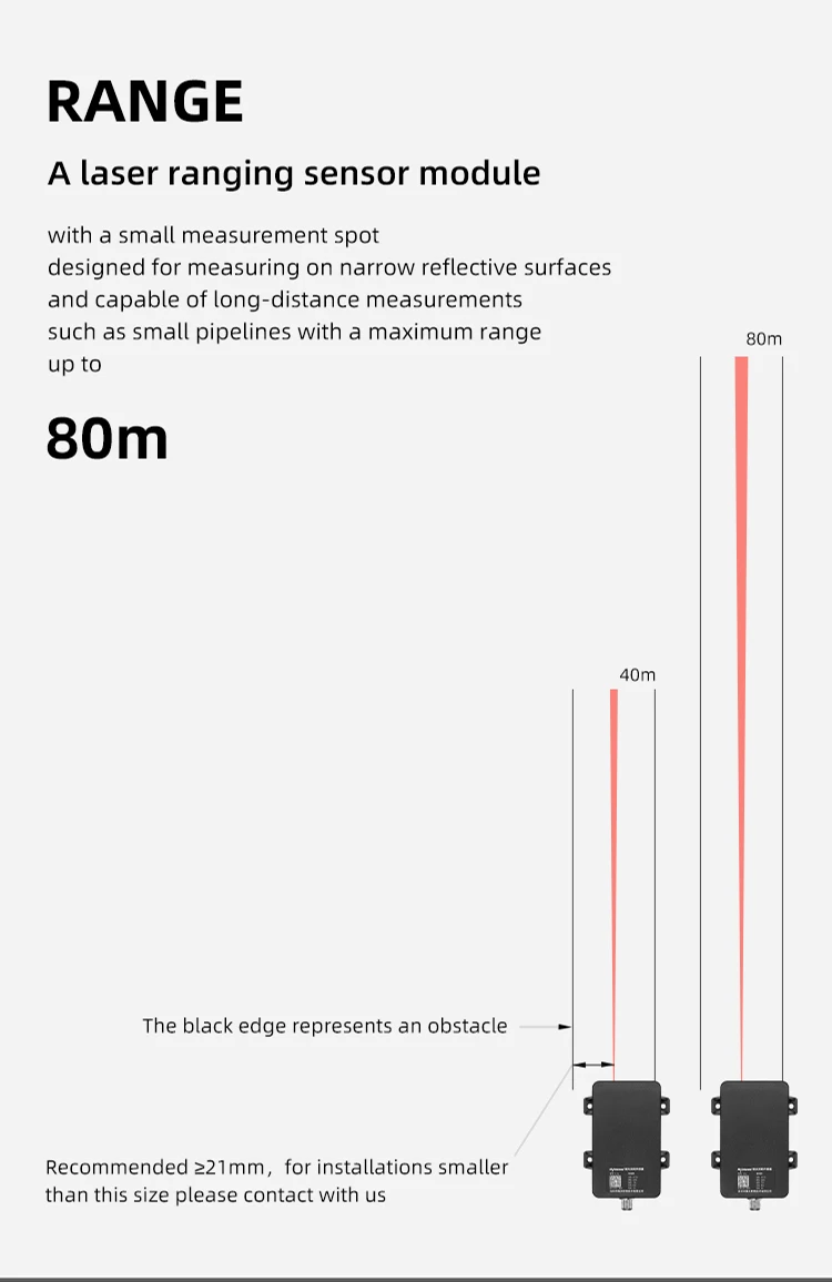 40M Laser Tape Measure Sensor Module L2s with +-1mm Accuracy