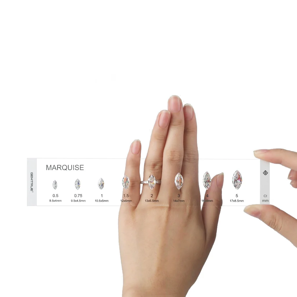 Visual Diamond Size & Shape Kit10 Shapes 3mm Acrylic 0.5ct-5ct Wooden ...