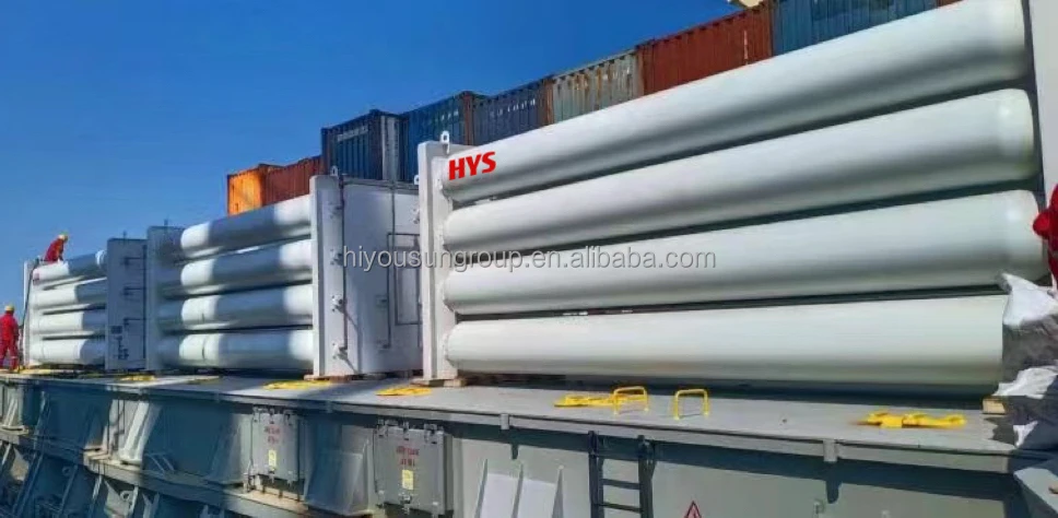 250 Bar Seamless Jumbo Gas Cylinder Tanker Fuel Tank Trailer 12 Tubes ...