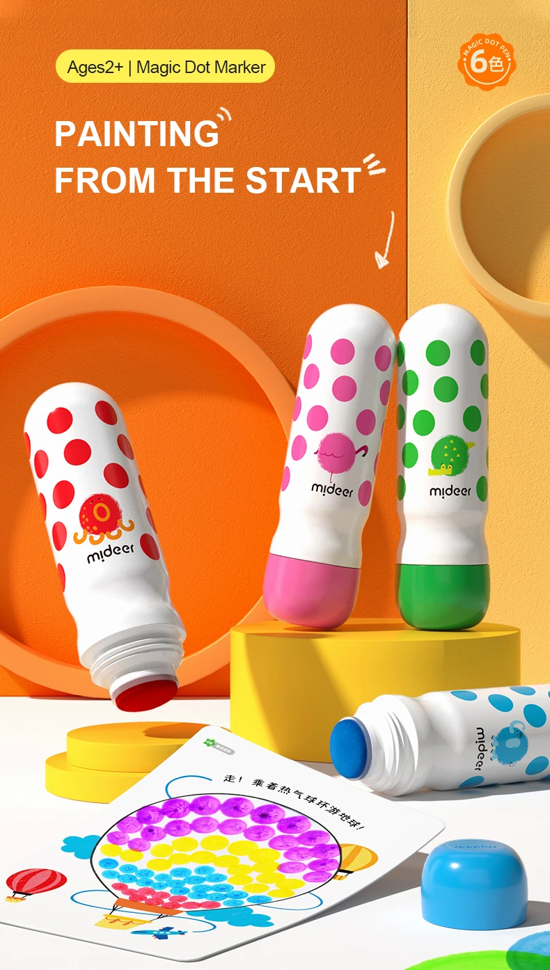 Mideer MD6200 Magic Dot Marker - Unisex Drawing Toy Set for Kids 2-13 ...