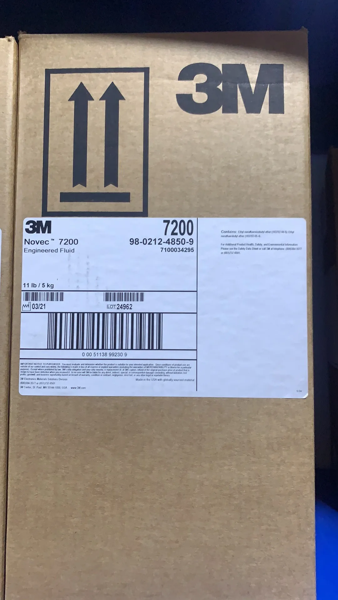 3m Novec7200 Fluorinated Liquid Hfe 7200 Hydroflurane Diluent ...