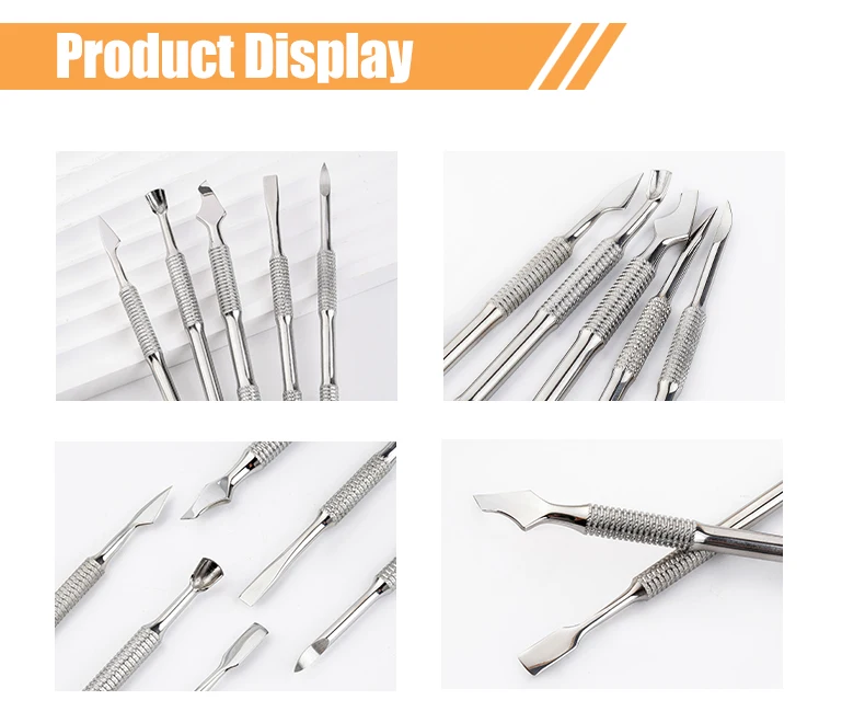 420 Stainless Steel Russian Nail Cuticle Pusher Sets