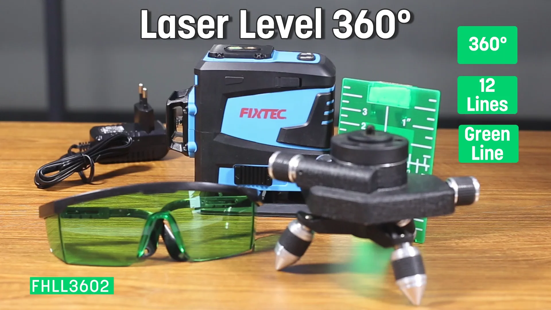 Fixtec Green Beam Laser Level Horizontal Vertical With Horizontal And ...